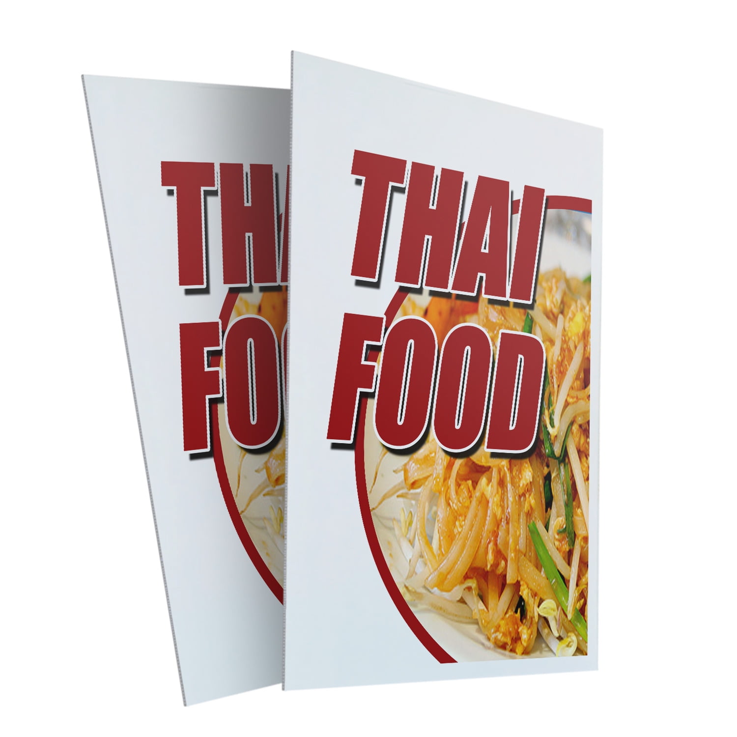 Thai Food (2-PACK) 24" x 36" Plastic Signs | Sign Insert 4mm Corrugated ...