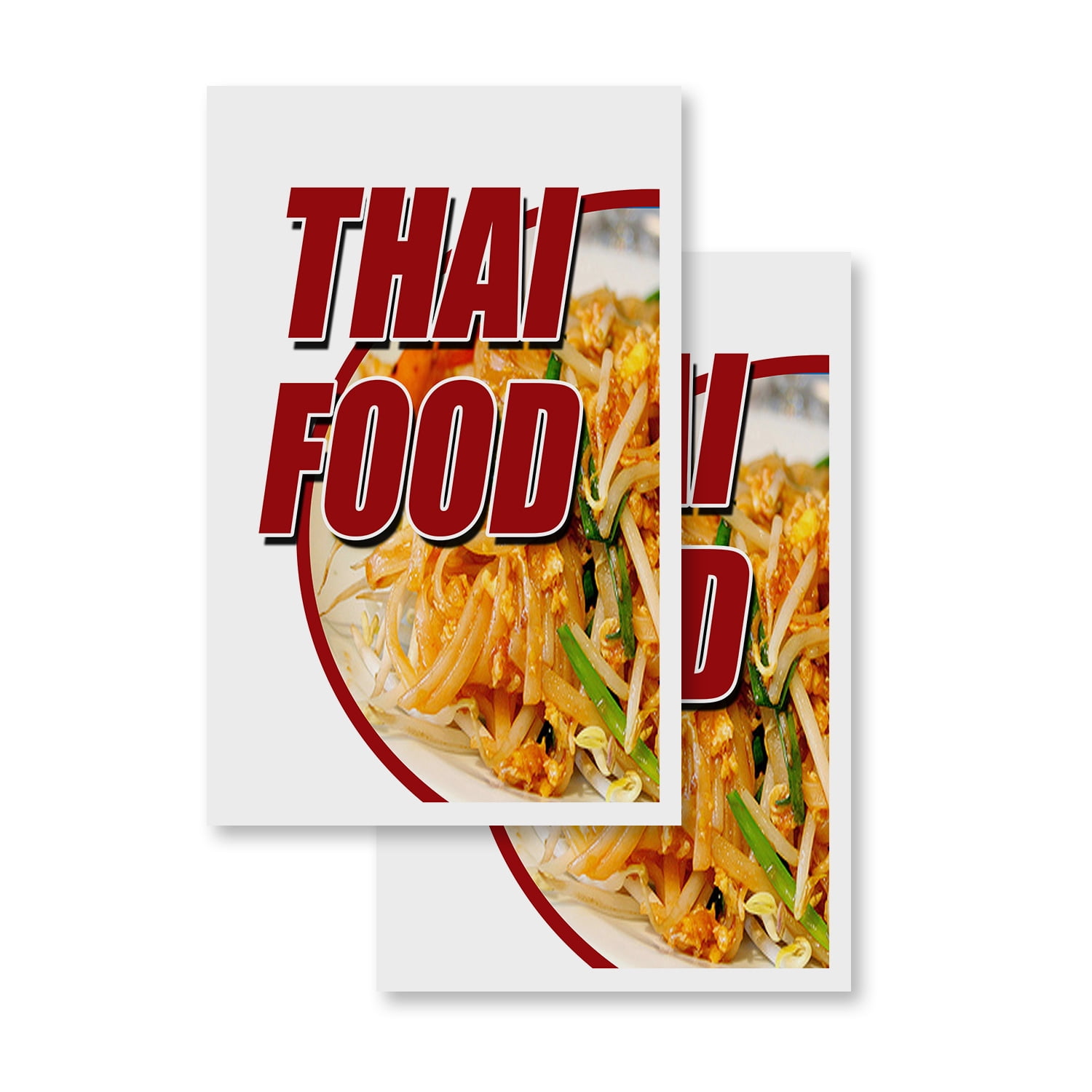 Thai Food (2-PACK) 24" x 36" Vinyl Decals | Sign Insert Peel & Stick ...