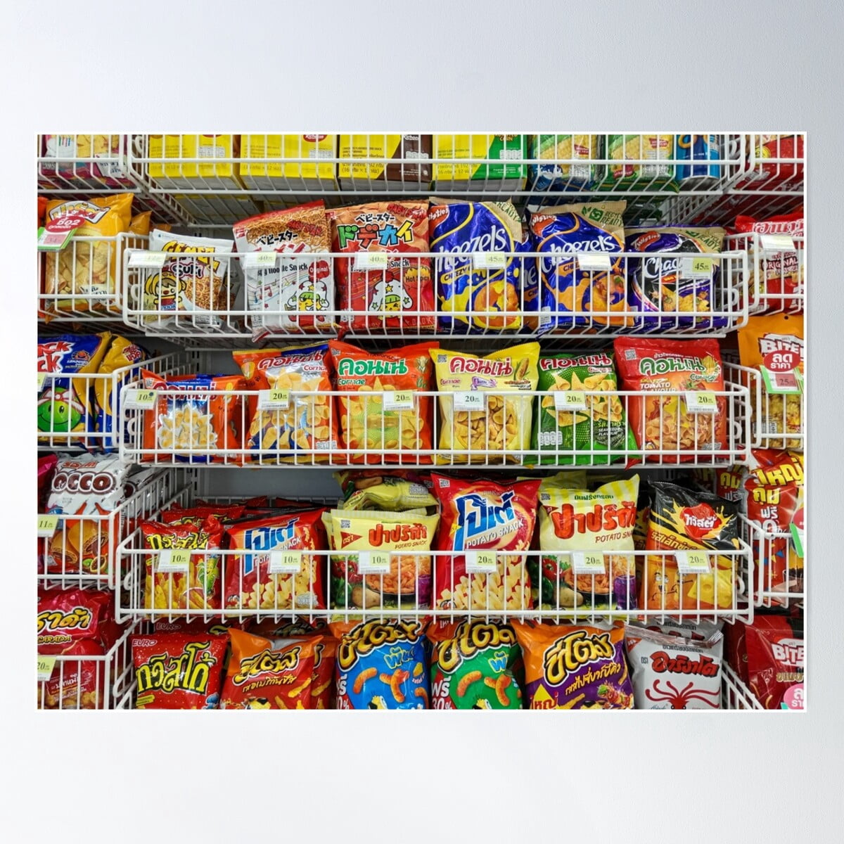 Thai Junk Food Snacks Packaging In Convenience Store Poster Wall Art ...