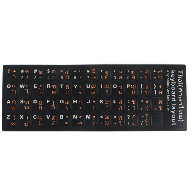 Thai Keyboard Stickers 15.6in Wear Resistant PVC Frosted Texture ...