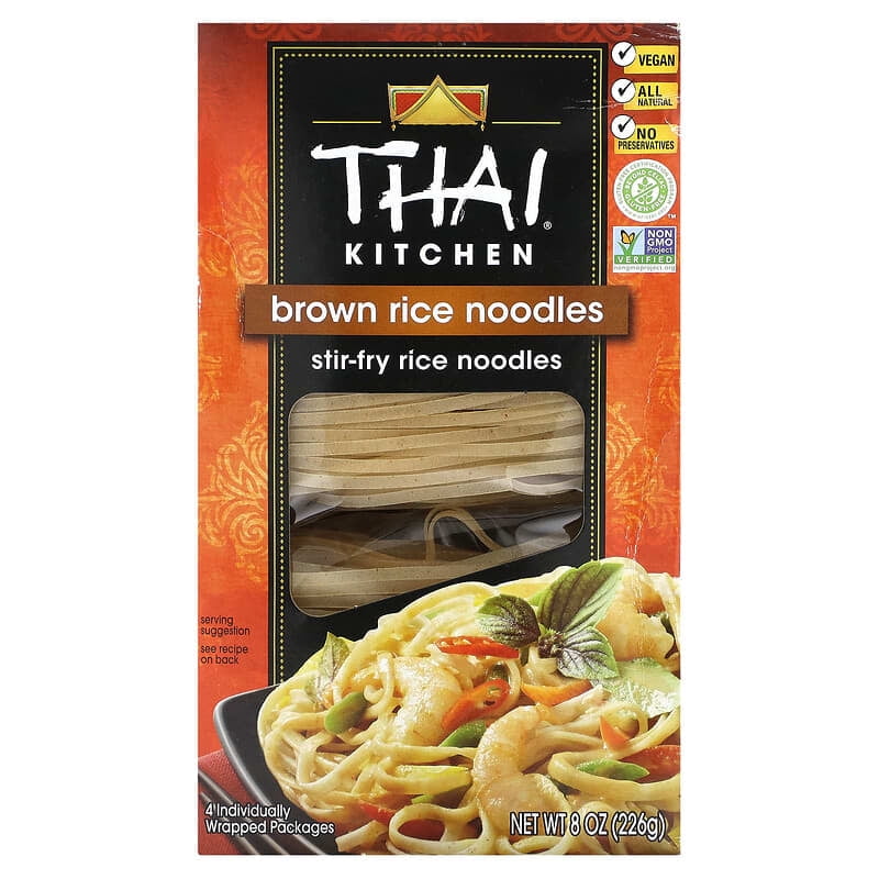 Thai Kitchen, Brown Rice Noodles, 4 Individually Wrapped Packages, 2 oz ...