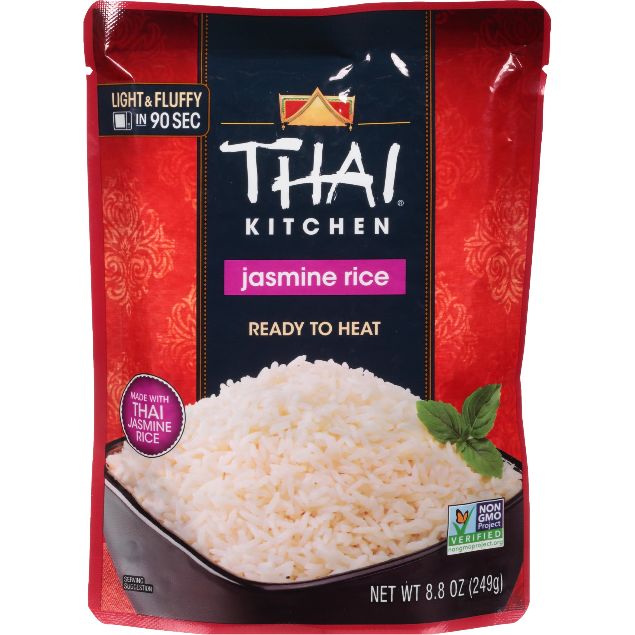Thai Kitchen Non-GMO Ready to Heat Jasmine Rice, 8.8 oz Pouch - Walmart.com