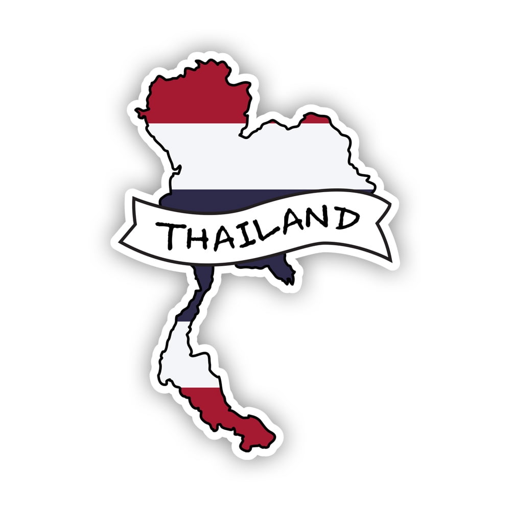 Thai Shaped Thailand Flag Sticker Decal - Self Adhesive Vinyl ...