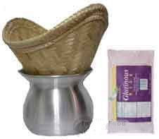 Thai Sticky Rice Kit (steamer, basket, cheesecloth, 5 lbs sticky rice ...