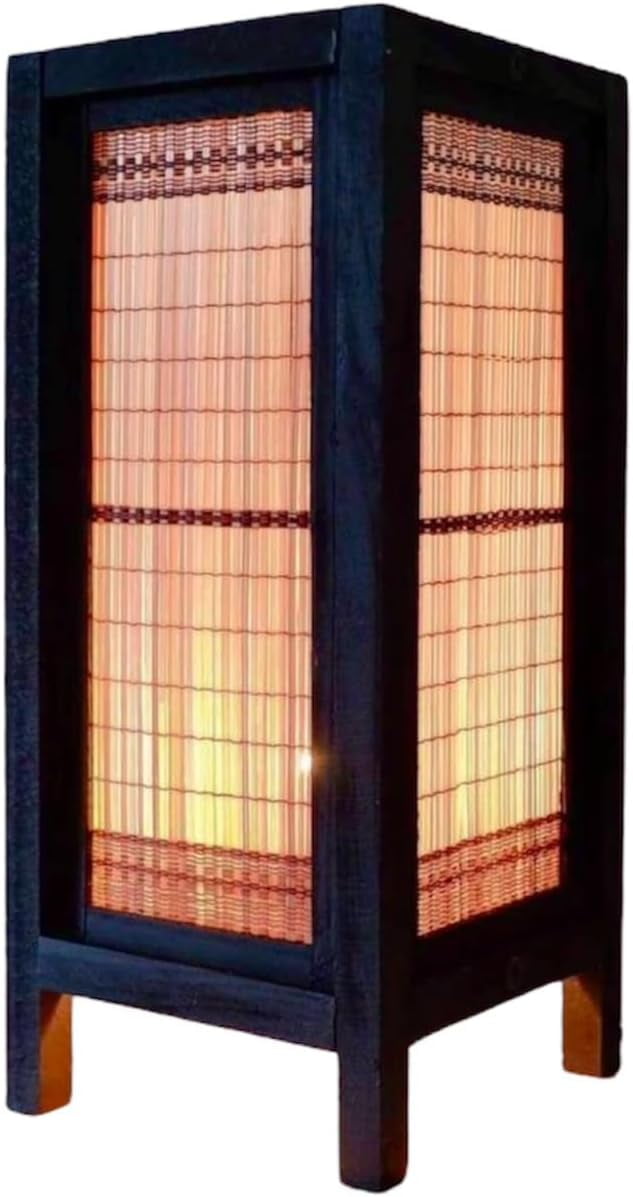 -Thai Vintage Handmade Asian Bamboo Art Handcraft Japanese Lamp Table ...