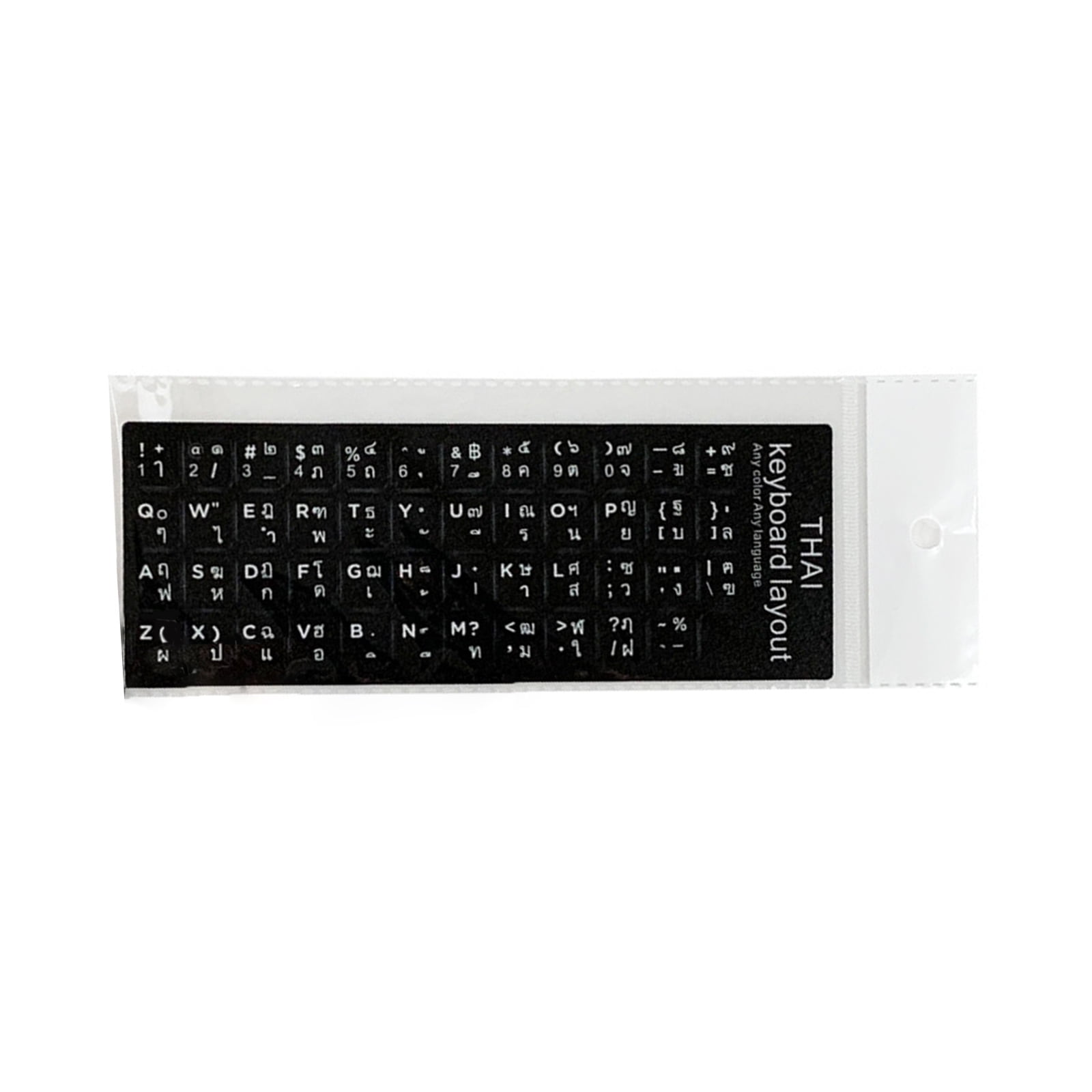 Thai and English Keyboard Sticker Kepcap Letters with Black / White ...