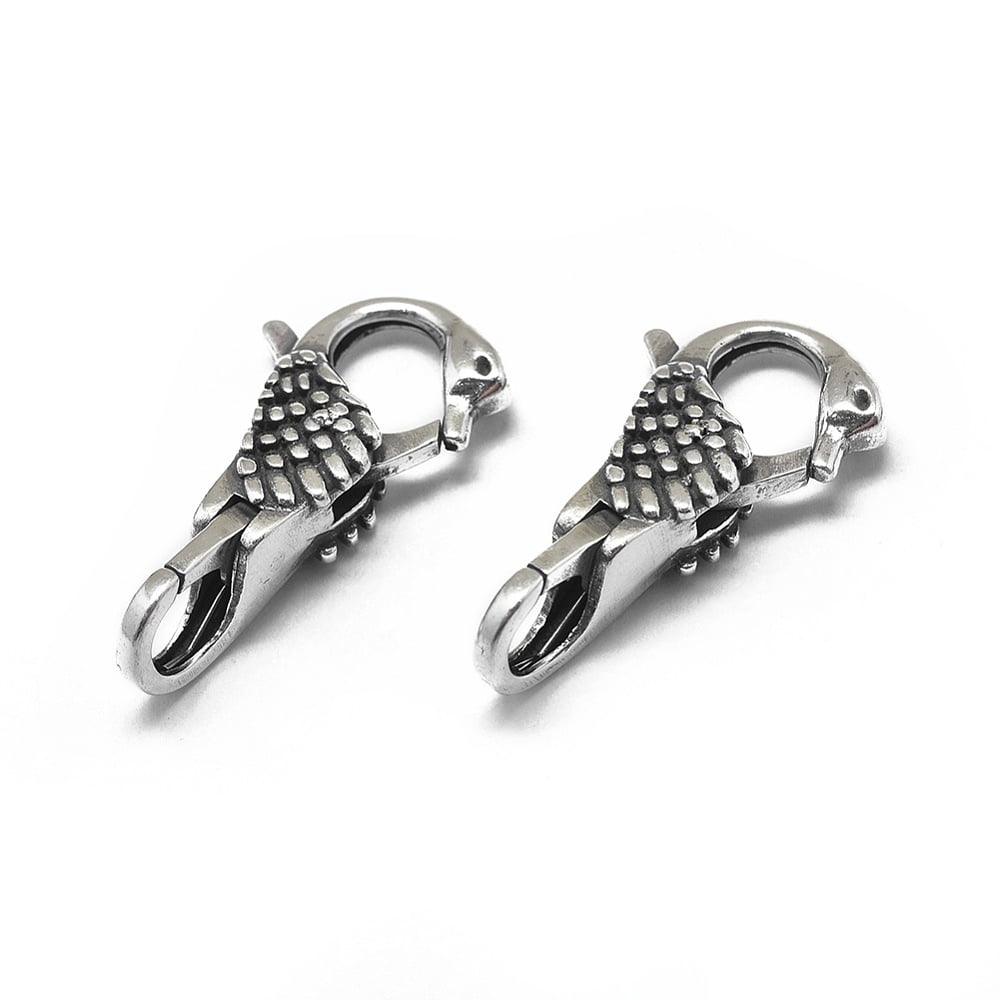 Thailand 925 Sterling Silver Lobster Claw Clasps Swan Silver 26x13x7 ...