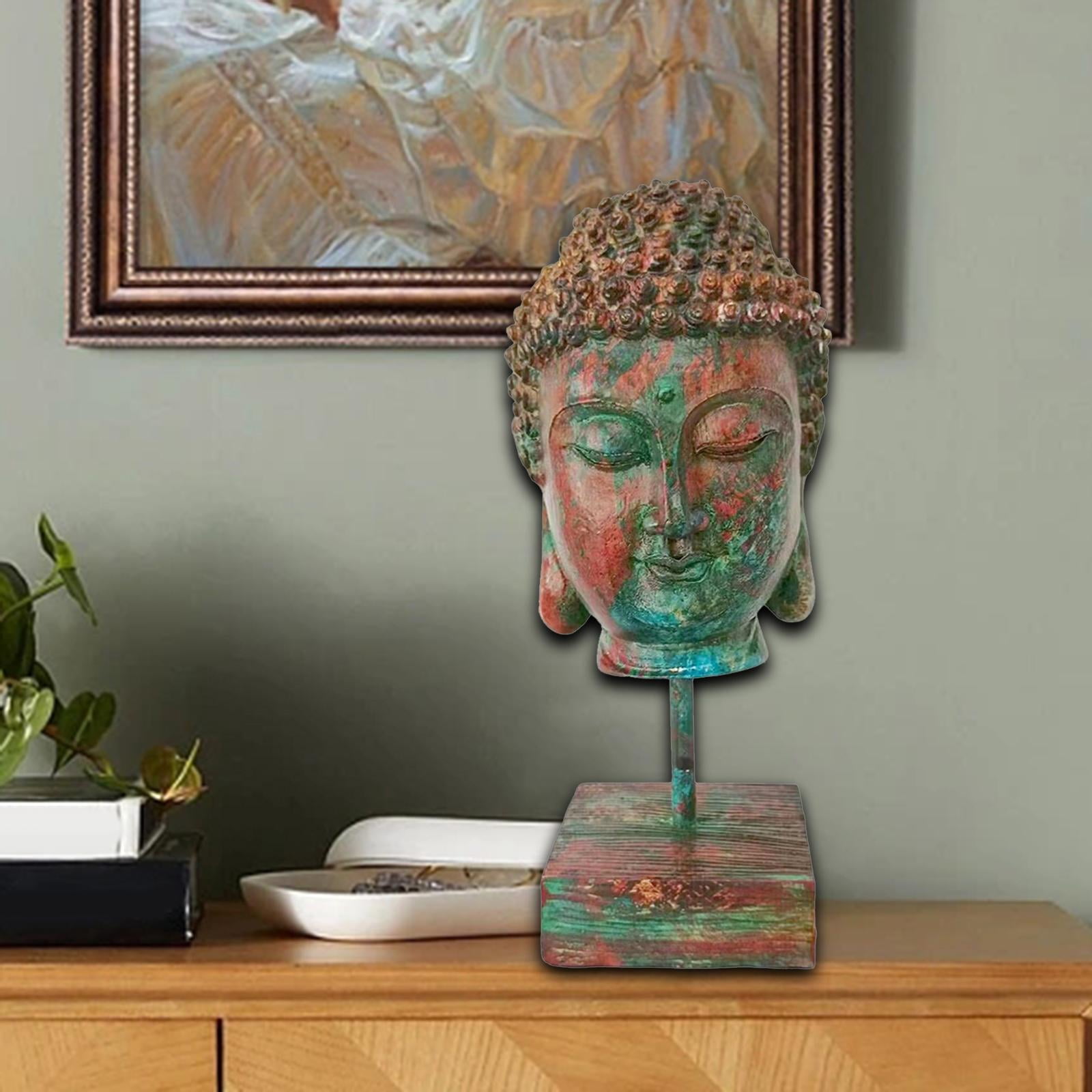 Thailand Buddha Head Statue Religious Meditation 9 inch Sculpture ...