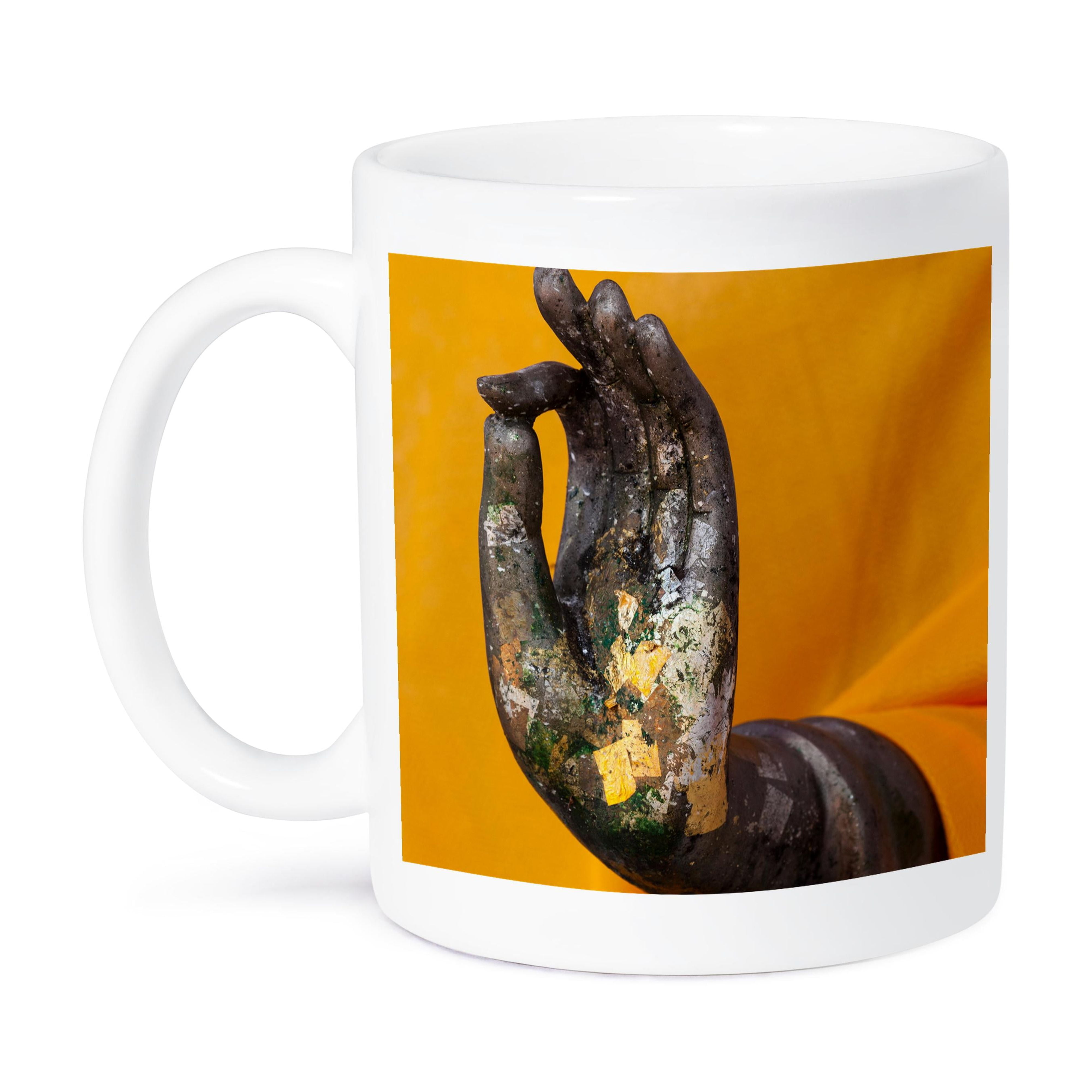 Thailand. Buddha Statue Hand With Gold Leaf Tokens., 11oz Mug - Walmart.com