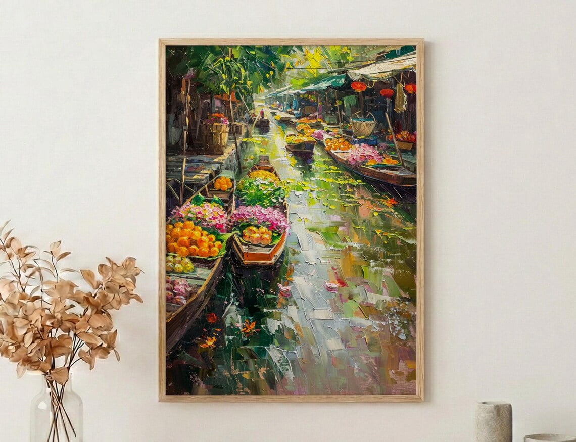 Thailand Floating Market Bangkok River Tropical Boat Bazaar Exotic Asia ...