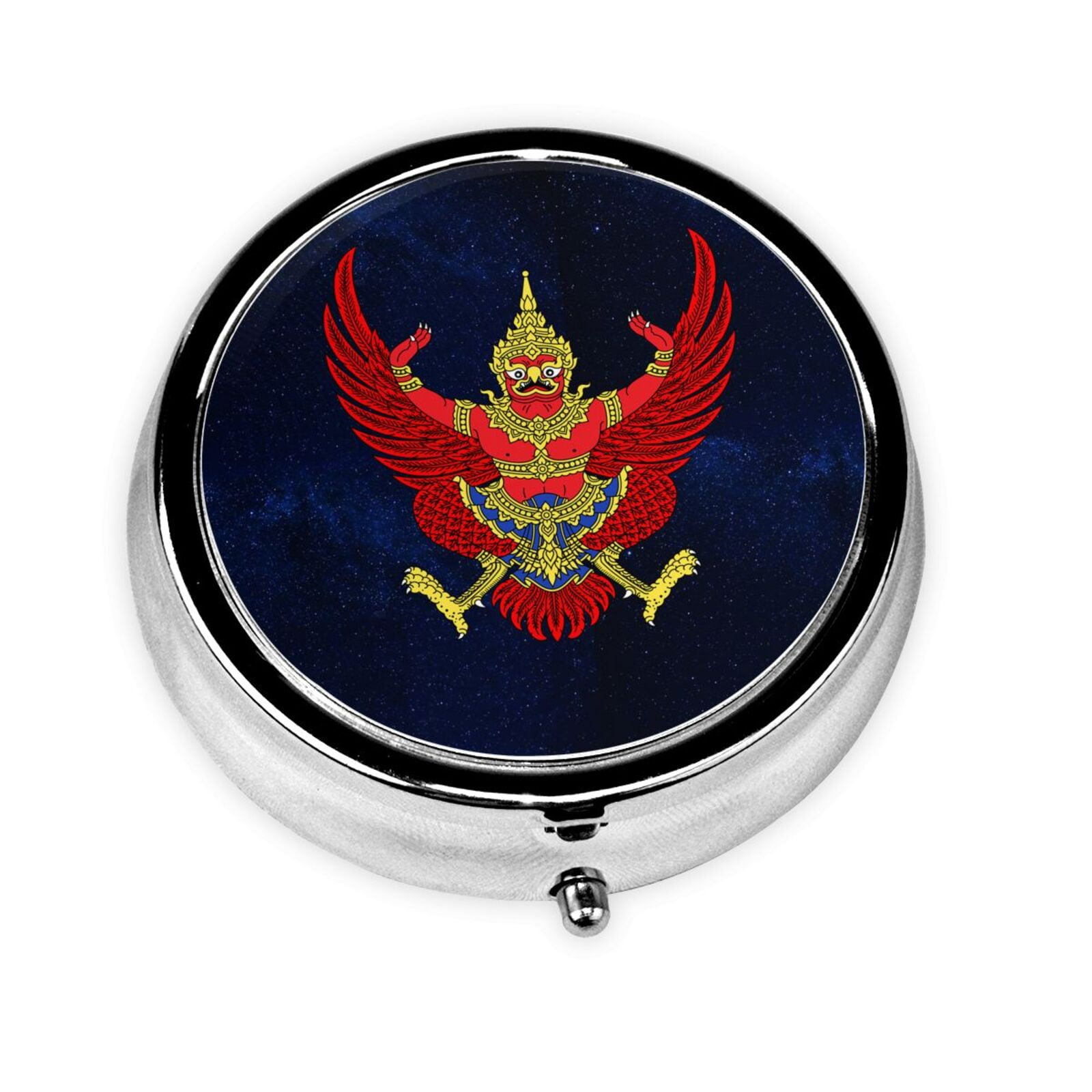 Thailand National Emblem Round Pill Box Small Pill Case For Purse ...