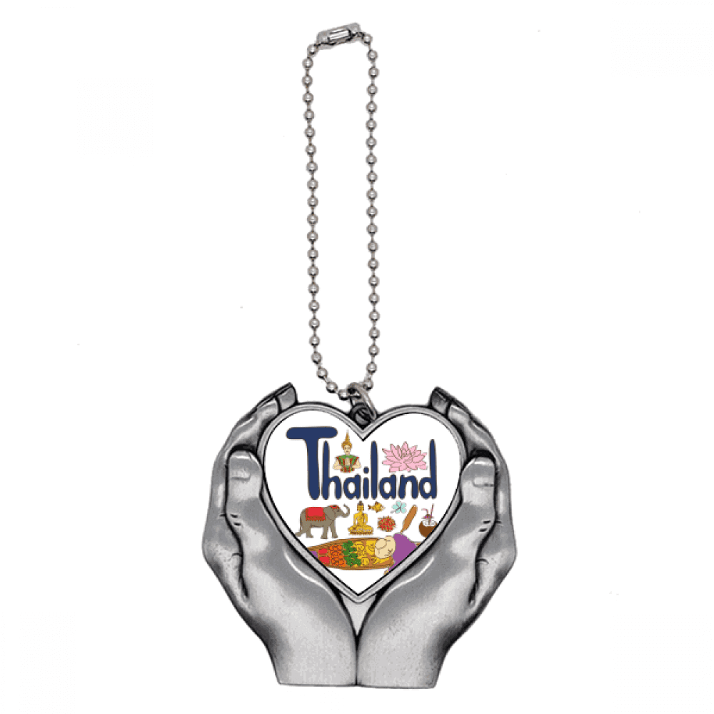 Thailand National symbol Landmark Pattern Car Keychain Heart Pendant ...