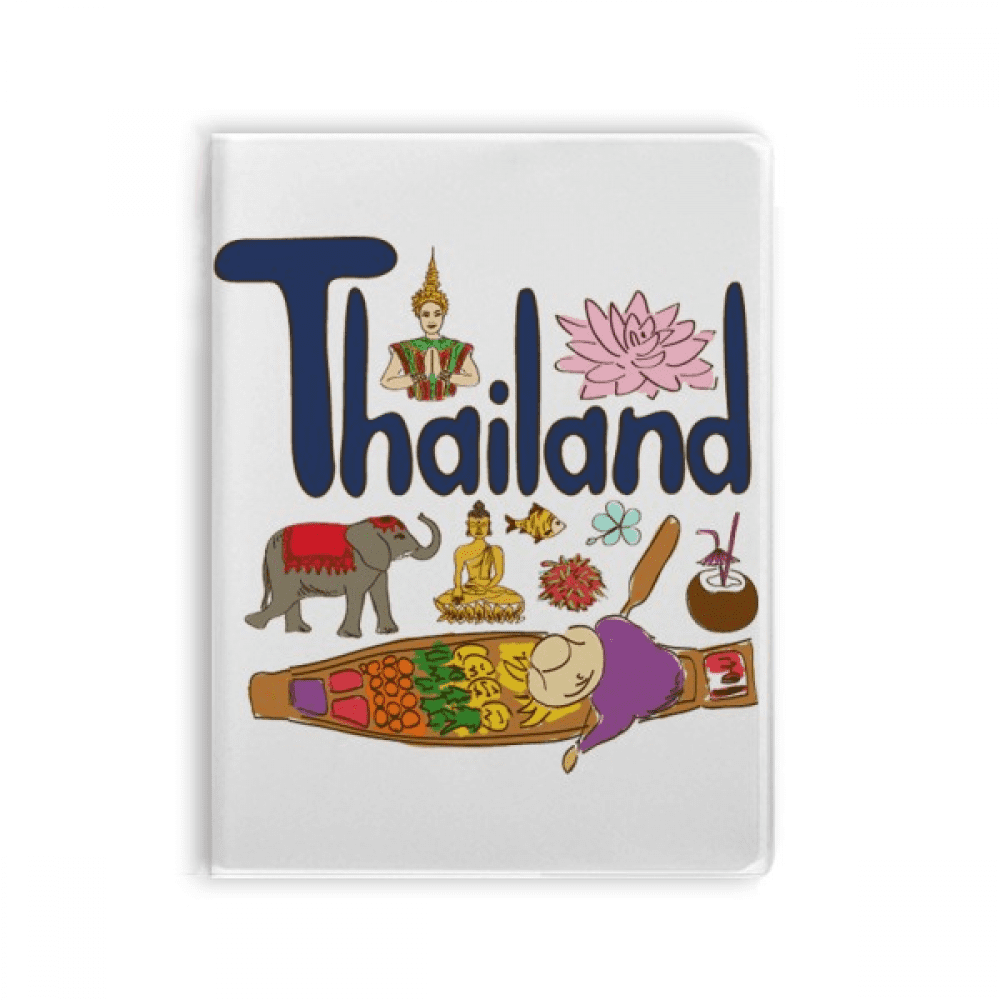 Thailand National symbol Landmark Pattern Notebook Gum Cover Diary Soft ...