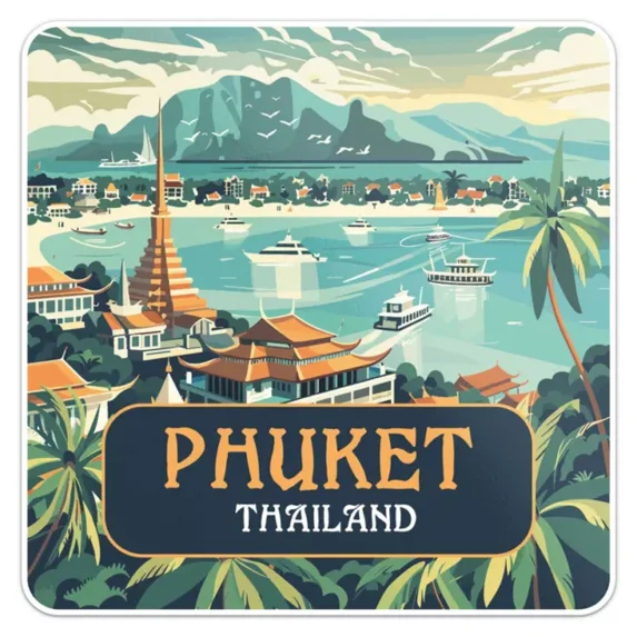 Thailand Phuket City Sticker Phone Decal Water Bottle Stickers Car ...