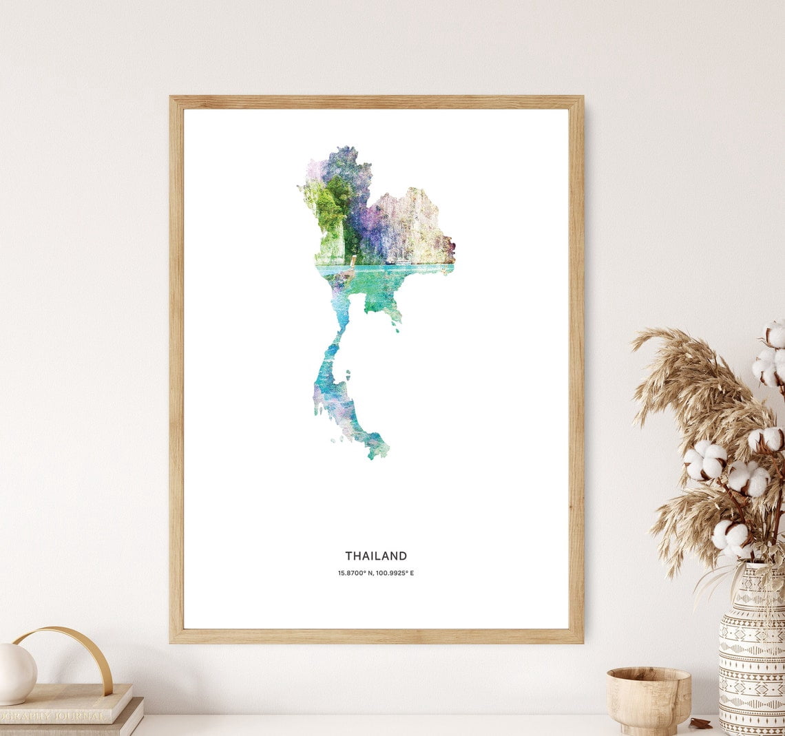 Thailand Print, Thailand Poster, Thailand Map Art, Map Of Thailand ...