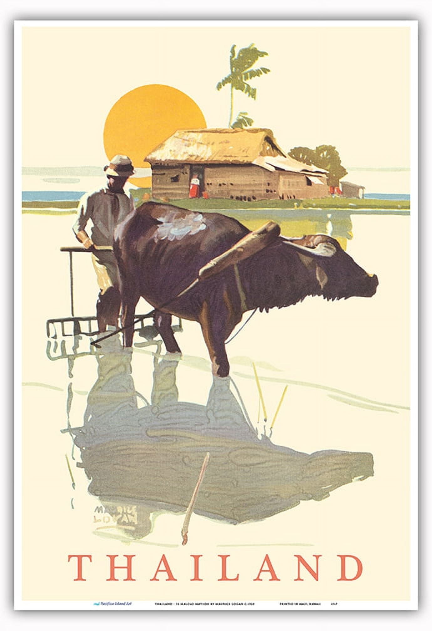 Thailand - SS Malolo Menu Cover - Vintage Ocean Liner Travel Poster by ...