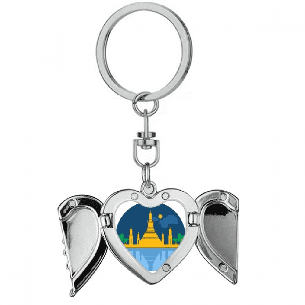 Thailand Special Temple Shield Heart Angel Wing Key Chain Holder ...
