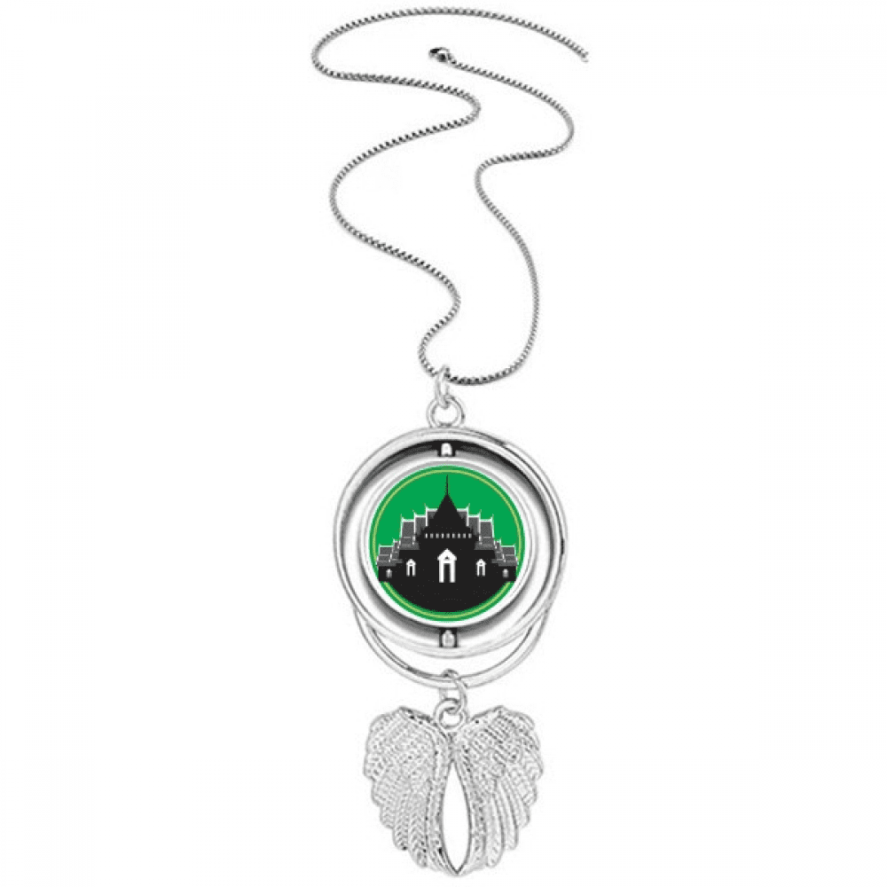 Thailand Thailand Temple Shield Pendant Angel Wings Rotating Necklace ...