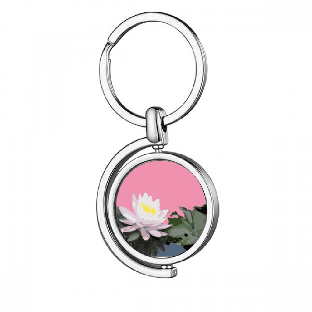 Thailand Water Lily Aquatic Rotating Keychain Metal Keyring Holder ...