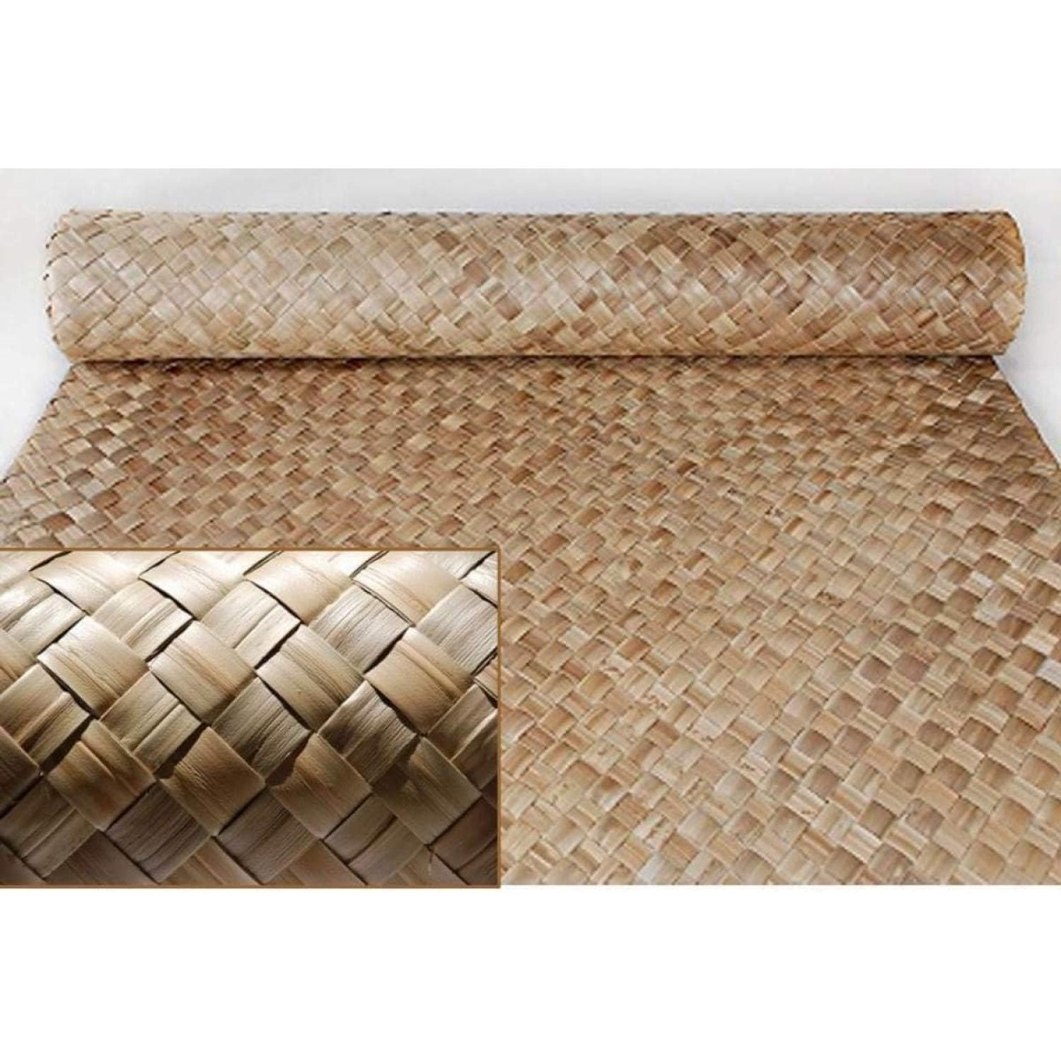 Thaisan7 Lauhala Natural Weave Matting Roll Commercial Grade-Tiki Bar ...
