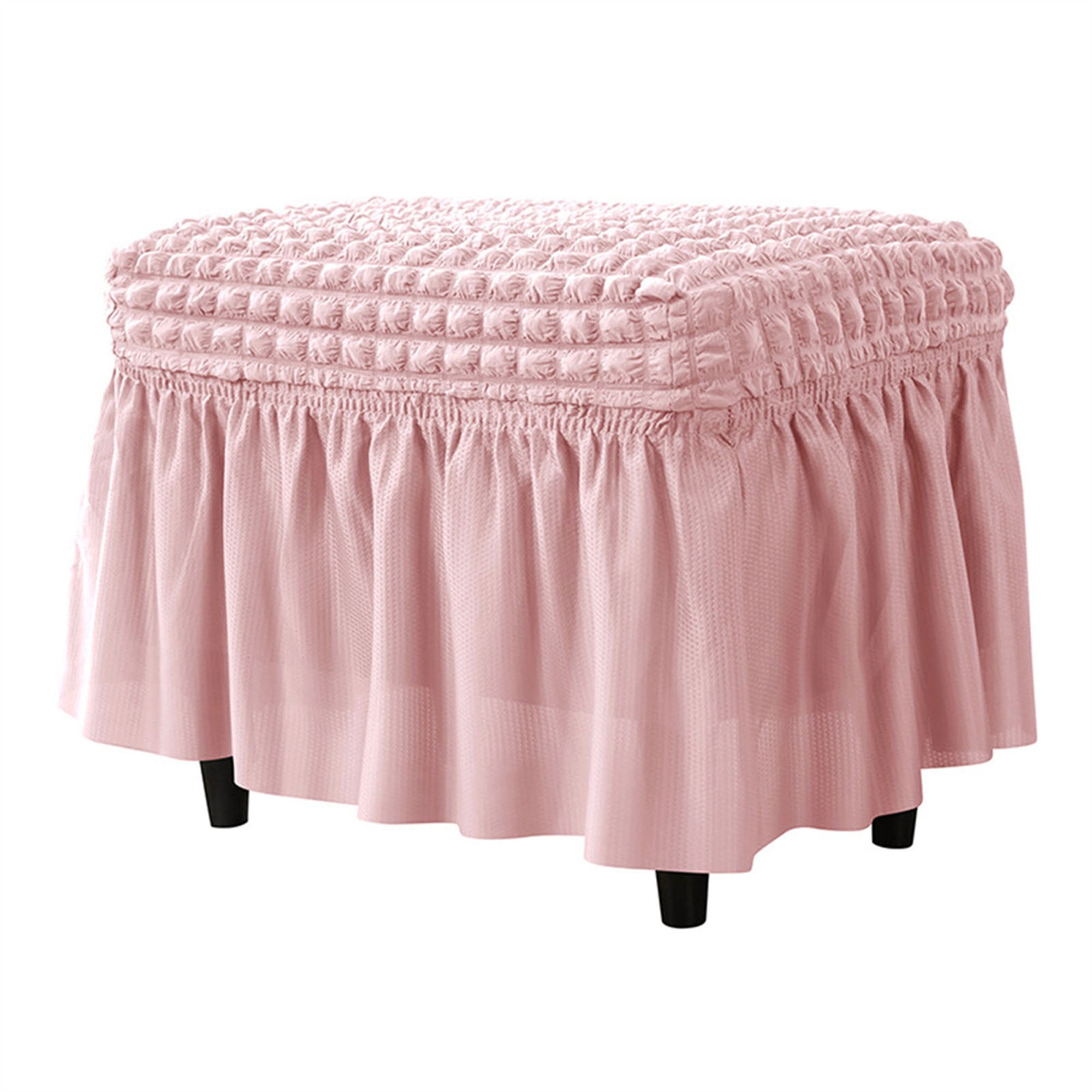Thaisu 3D Bubble Lattice Ottoman Slipcover Rectangular Footstool ...