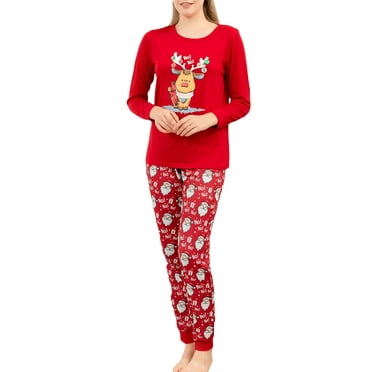 FAMILY PJs Sets Green Comfort Graphic Long Sleeve Round Neck T-Shirt ...