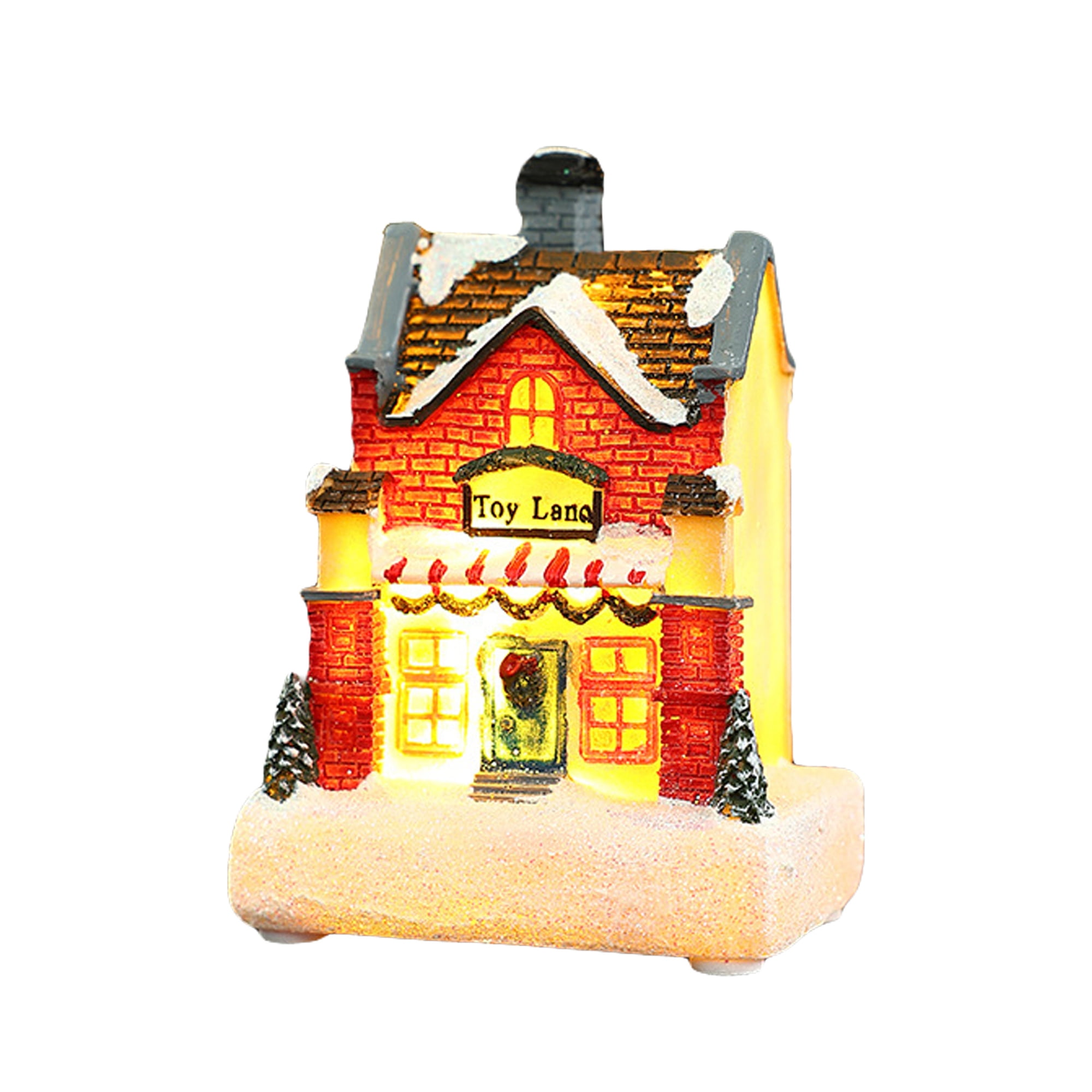 Thaisu Christmas Village Houses Cute LED Light Up Snow House Scene ...