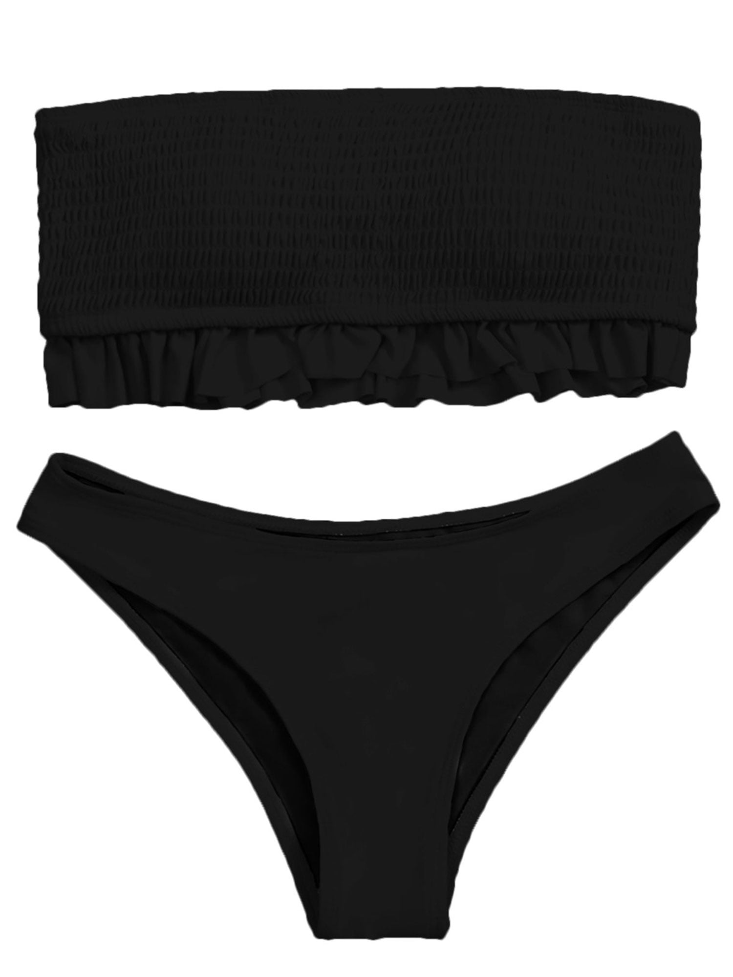 Thaisu Women Swimsuit, Ruffle Bikini, Patchwork Flouncing Off-Shoulder ...