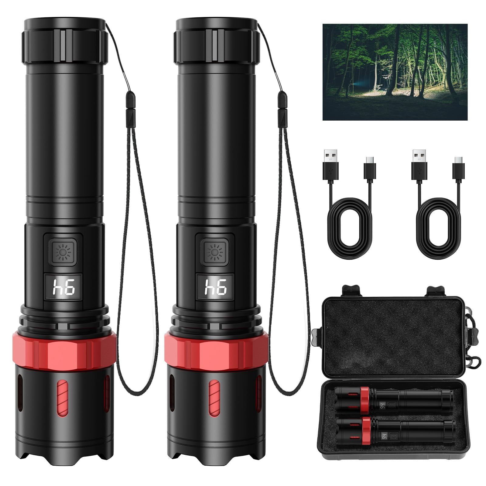 Thalorien LED Rechargeable Flashlight, Professional 990,000 High Lumens ...