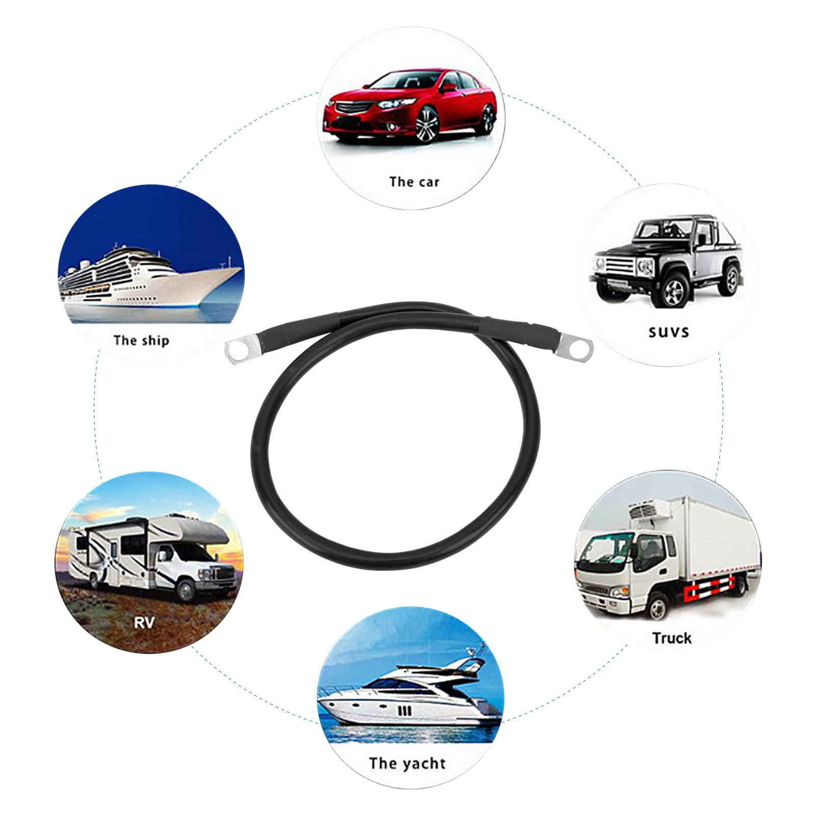Thalyn 4AWG Ground Wire Earth Cable, Copper Ground Wire 23.6 inch with ...