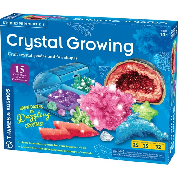 Thames & Kosmos Crystal Growing Science Kit, Chemistry Experiments ...