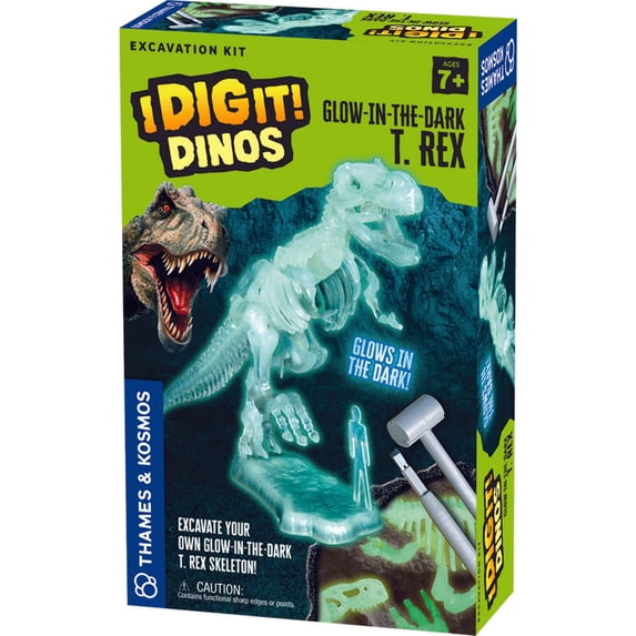 Thames & Kosmos I Dig It! Dinos - Glow-in-the-Dark T Rex Excavation Kit ...