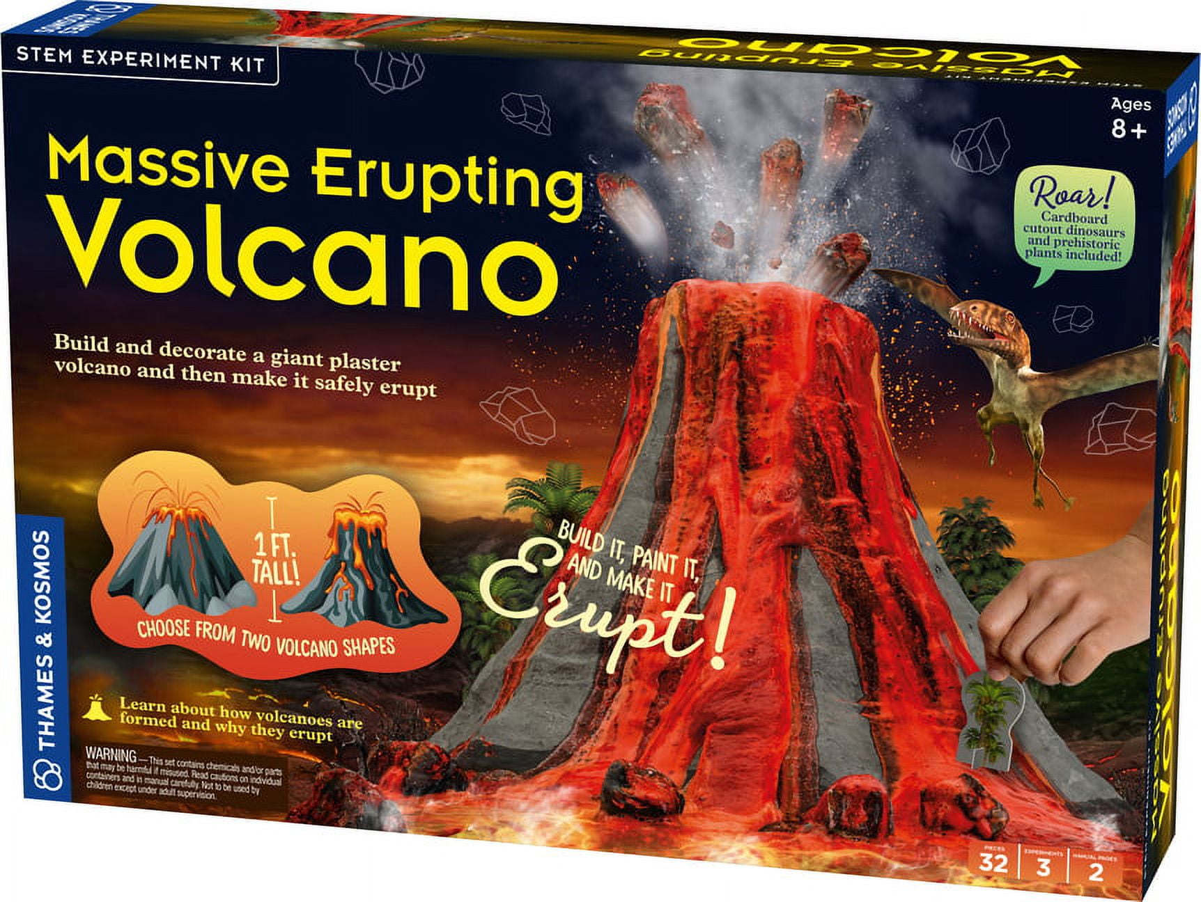 ACD Distribution Massive Erupting Volcano STEM Kit, 1-Foot Tall DIY ...