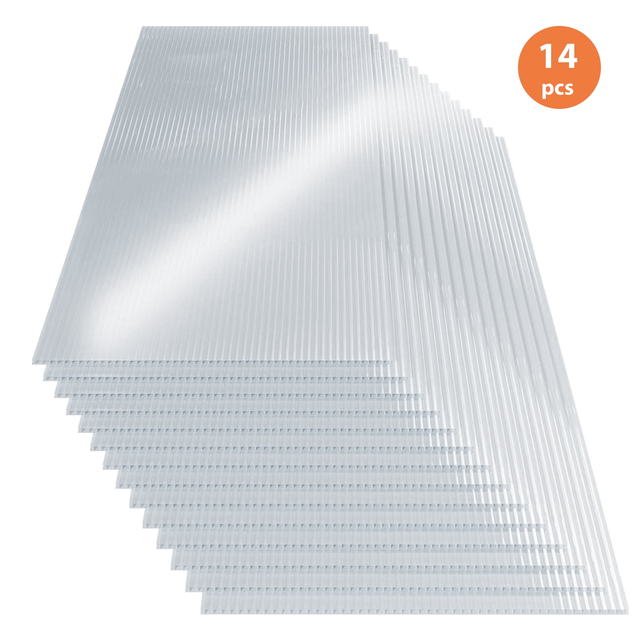 Thanaddo 14-Pack 24×45in Clear Twin-Wall Polycarbonate Panels, 0.16in ...