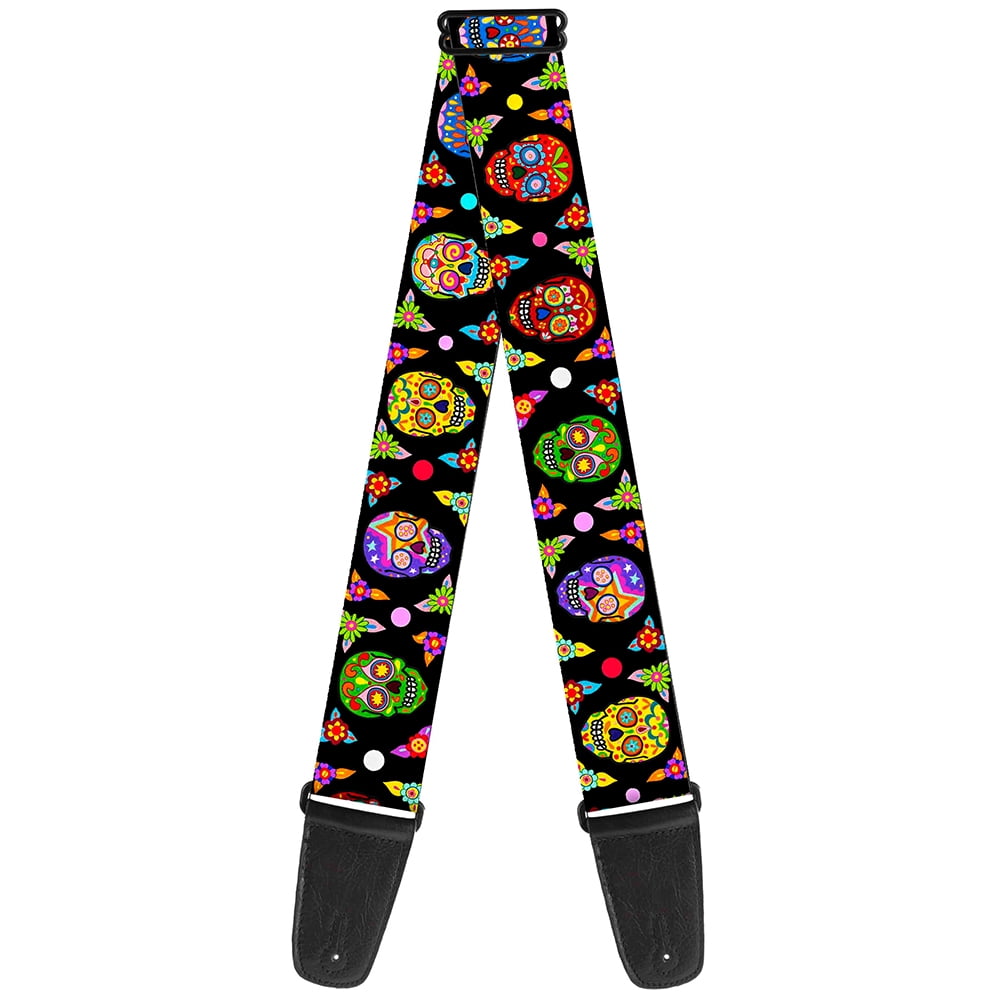 Thaneeya McArdle Guitar Strap, Colorful Calaveras Black Multi Color, 2 ...