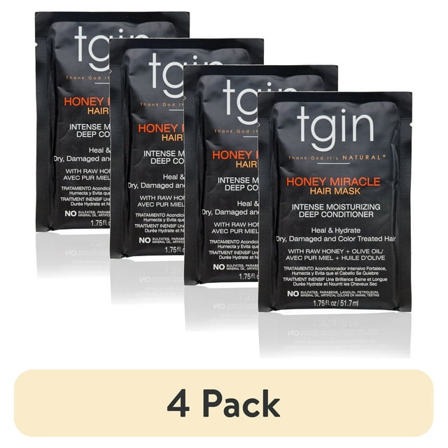 (4 pack) Thank God It's Natural (tgin) Honey Miracle Mask Packet - 1.75 ...