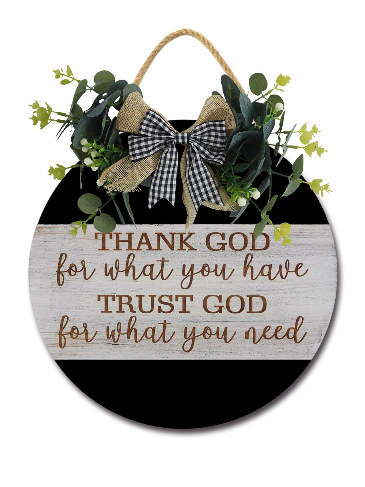 Thank God Trust God Sign Farmhouse Wood Sign Front Porch Decor Rustic ...