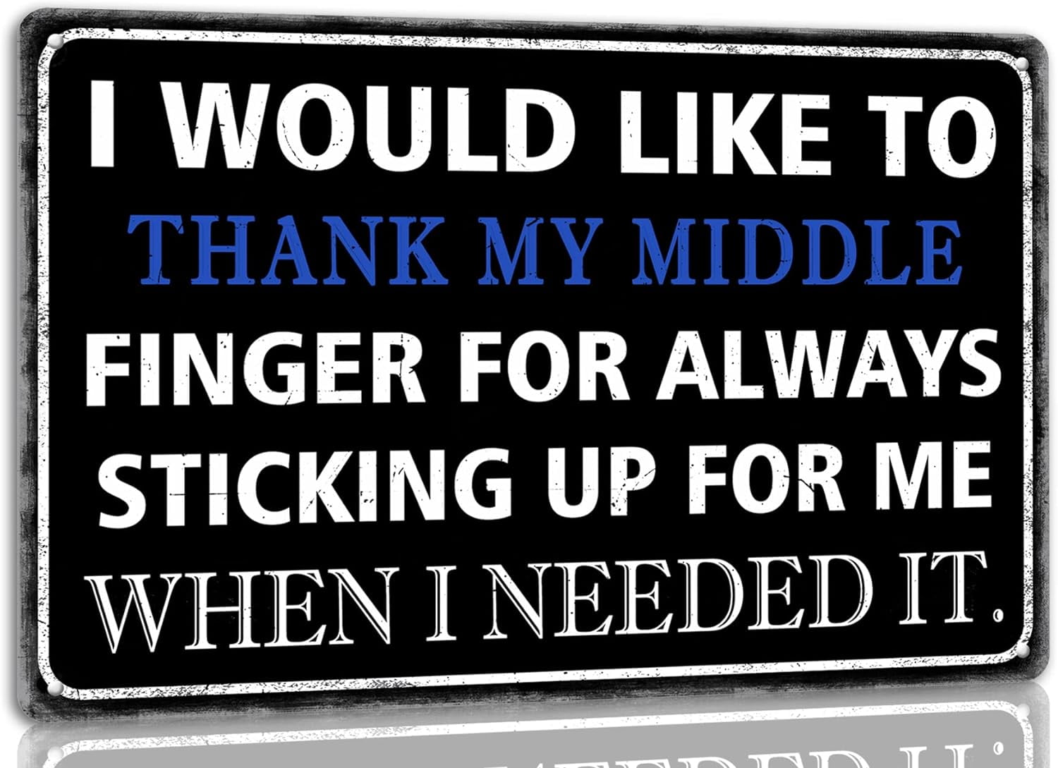 Thank My Middle Metal Tin Signs- Exquisite Wall Art Decor Inspirational ...