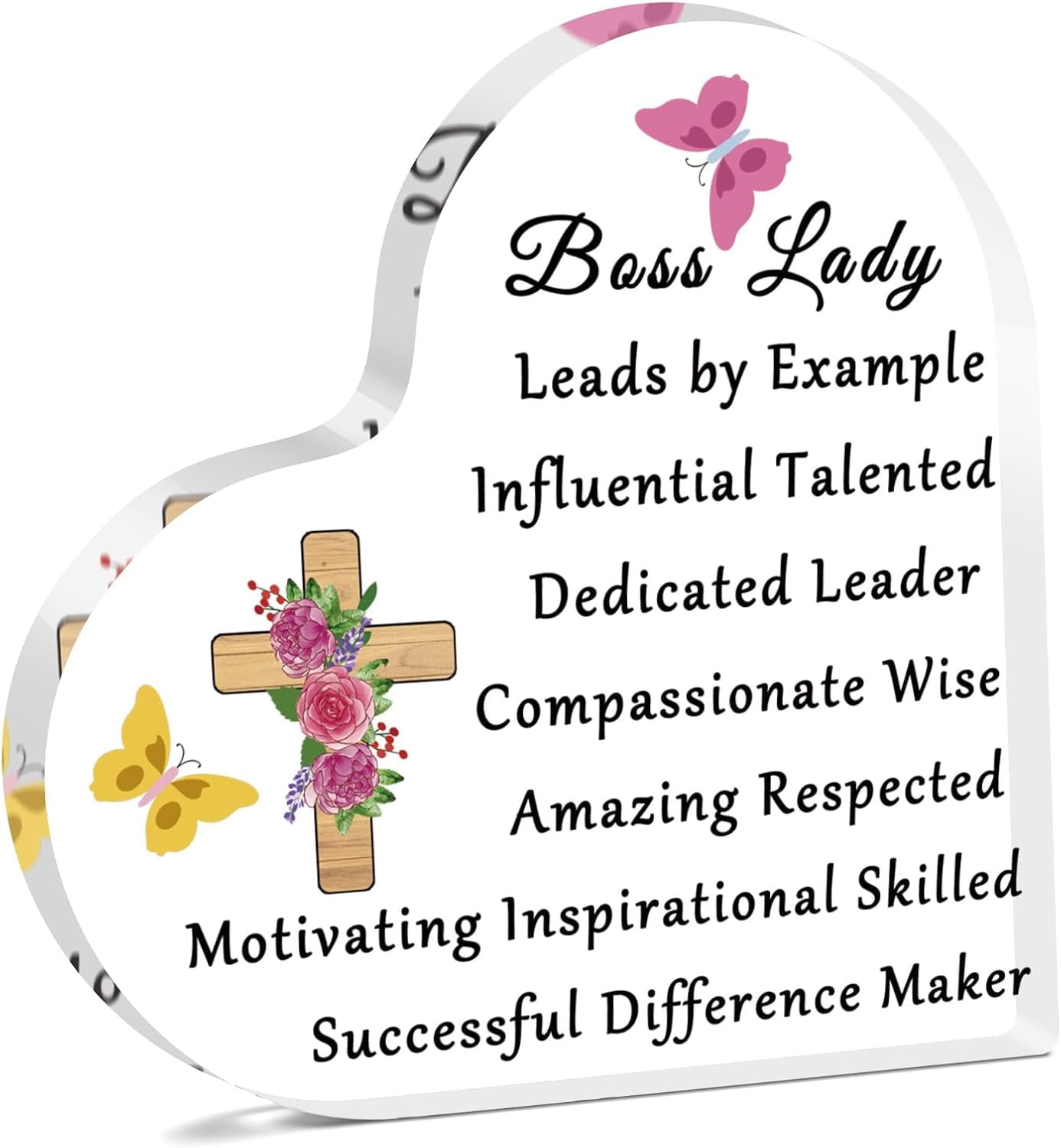 Thank You Acrylic Heart Sign for Boss Lady or Supervisor, Inspirational ...