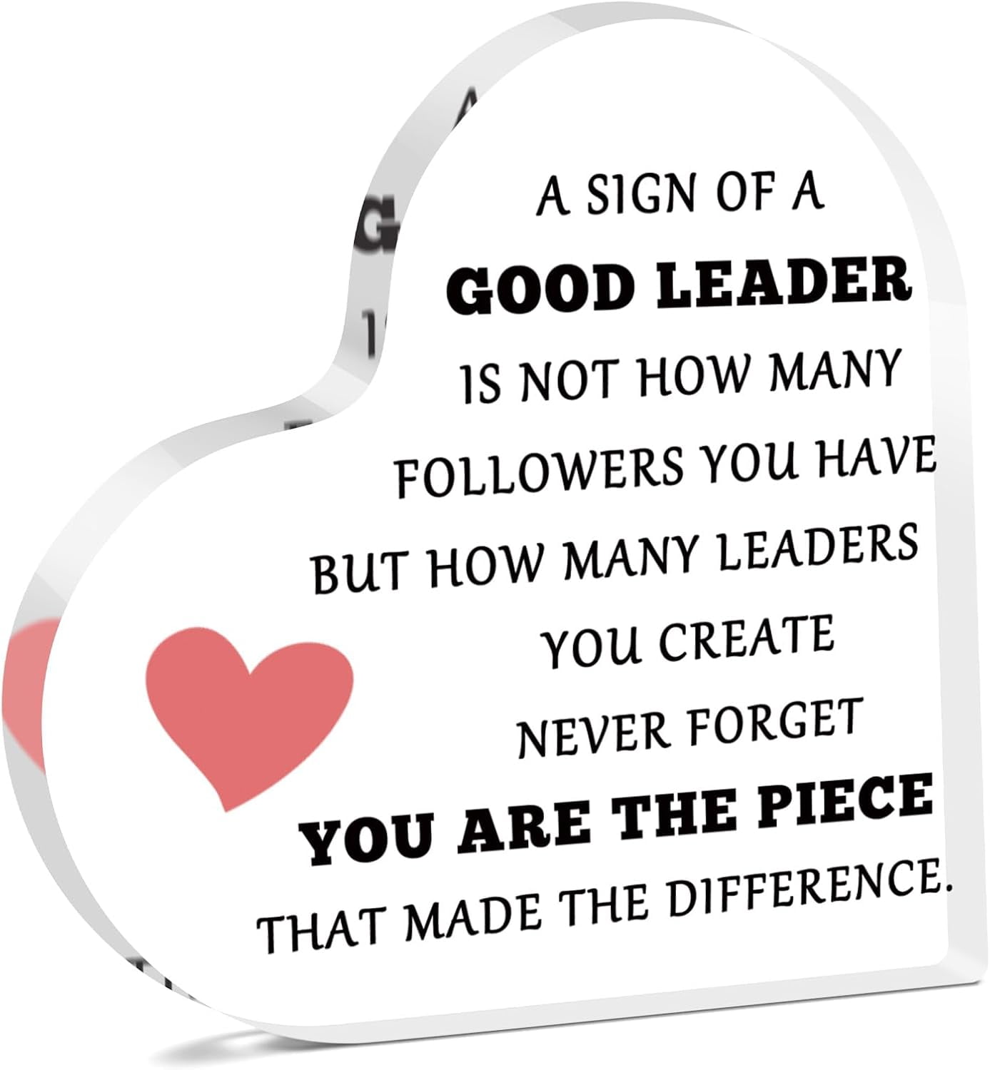 Thank You Acrylic Heart for Boss, Leader, or Mentor, Office Desk Sign ...