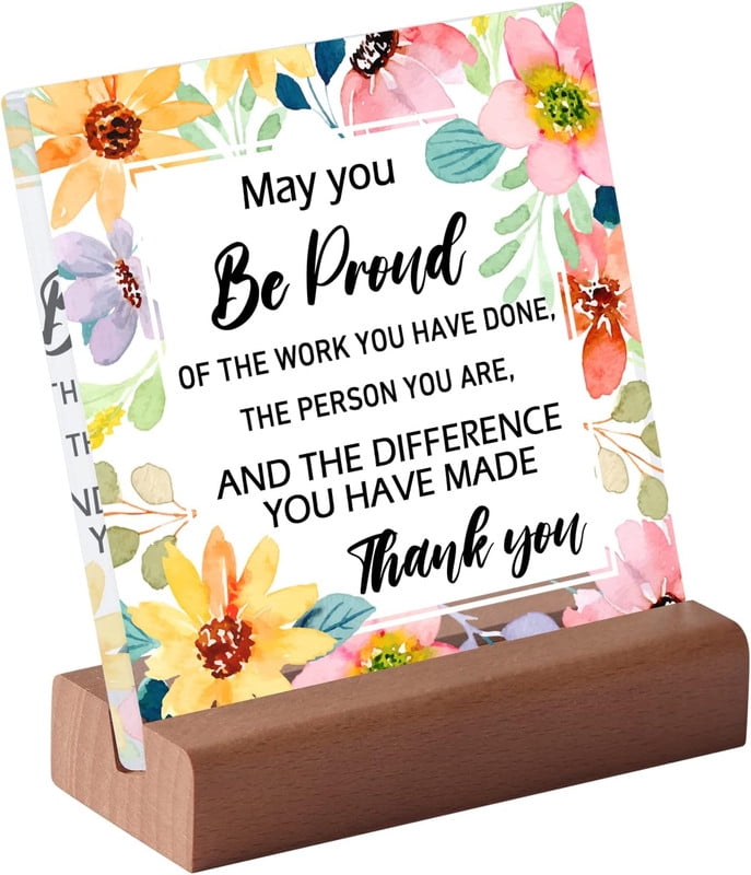 Thank You Acrylic Plaque Gift Retirement Goodbye Farewell Gift Coworker ...