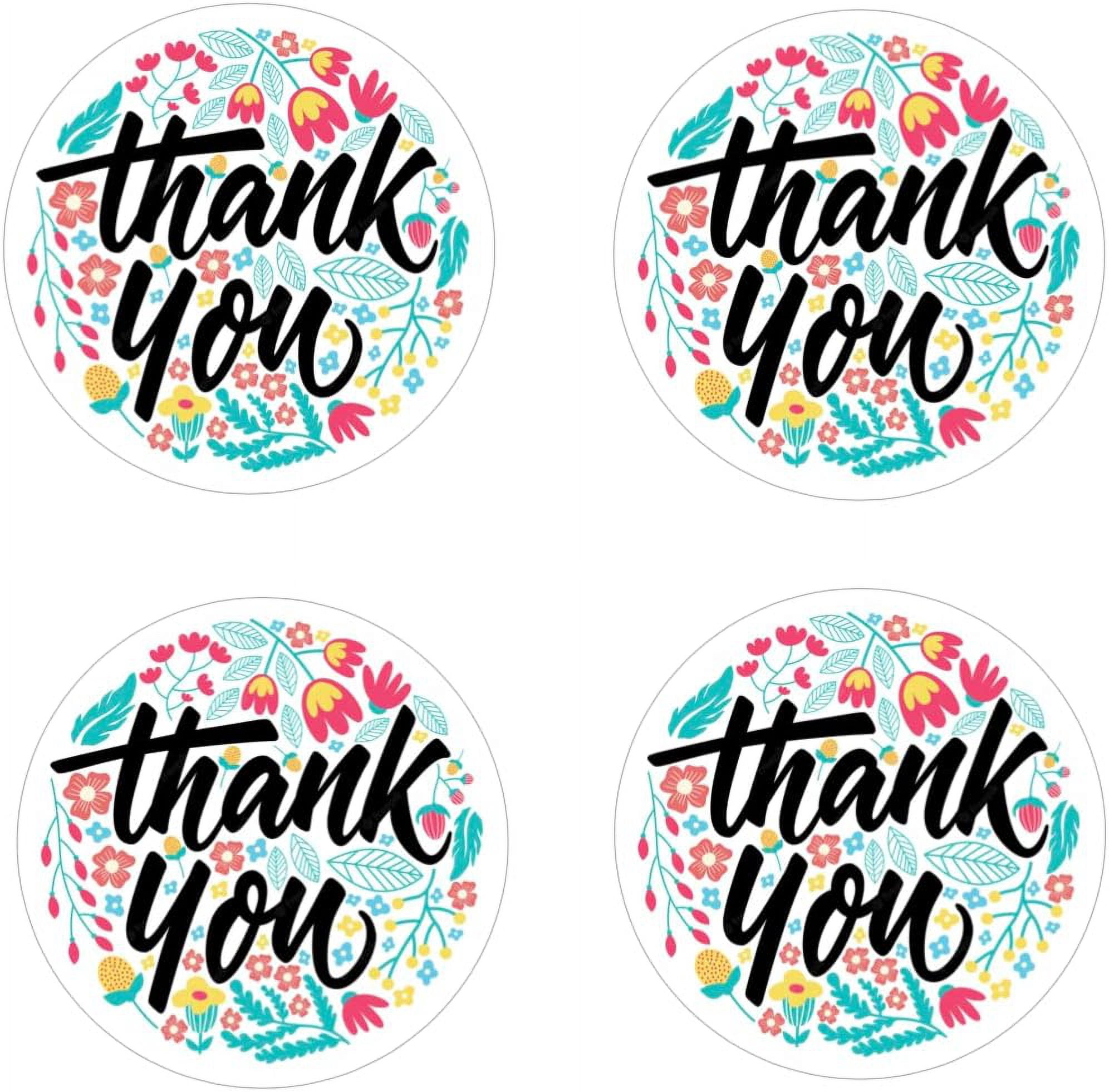 Thank You Appreciation Bright Flowers Edible Cupcake Toppers Decoration ...