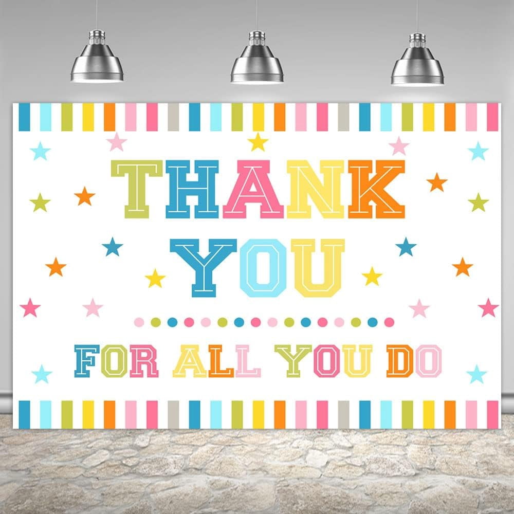 Thank You Backdrop Colorful Photography Background Thanks for Teachers ...