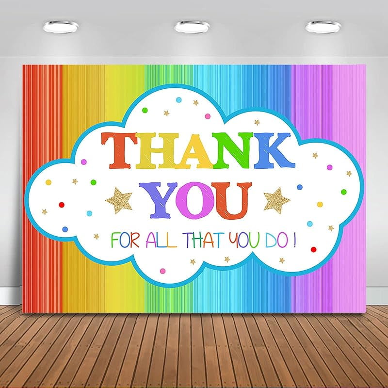 Thank You Backdrop Thanks for All You do Colorful Photo Backdrops Staff ...