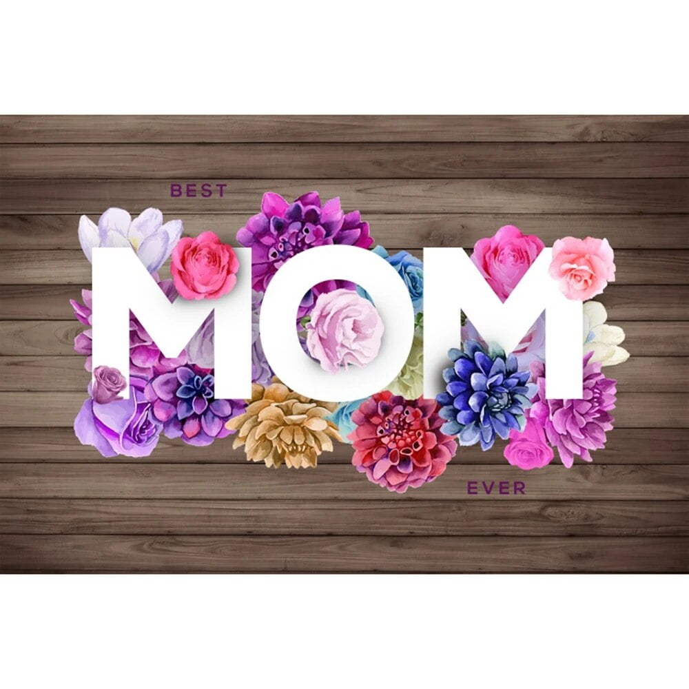 Thank You Best Mom Happy Mother's Day Photo Backdrop 3D Balloons Pink ...