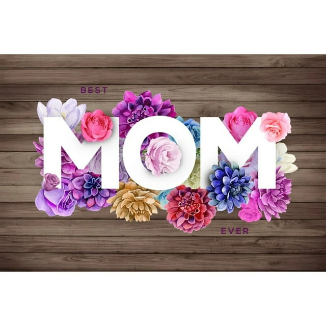 Thank You Best Mom Happy Mother's Day Photo Backdrop 3D Balloons Pink ...