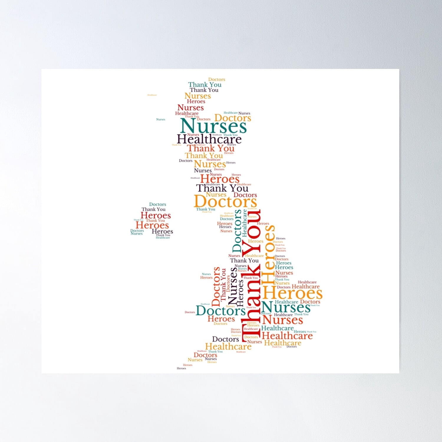 Thank You British, English And Scottish Healthcare Workers. Poster Wall ...