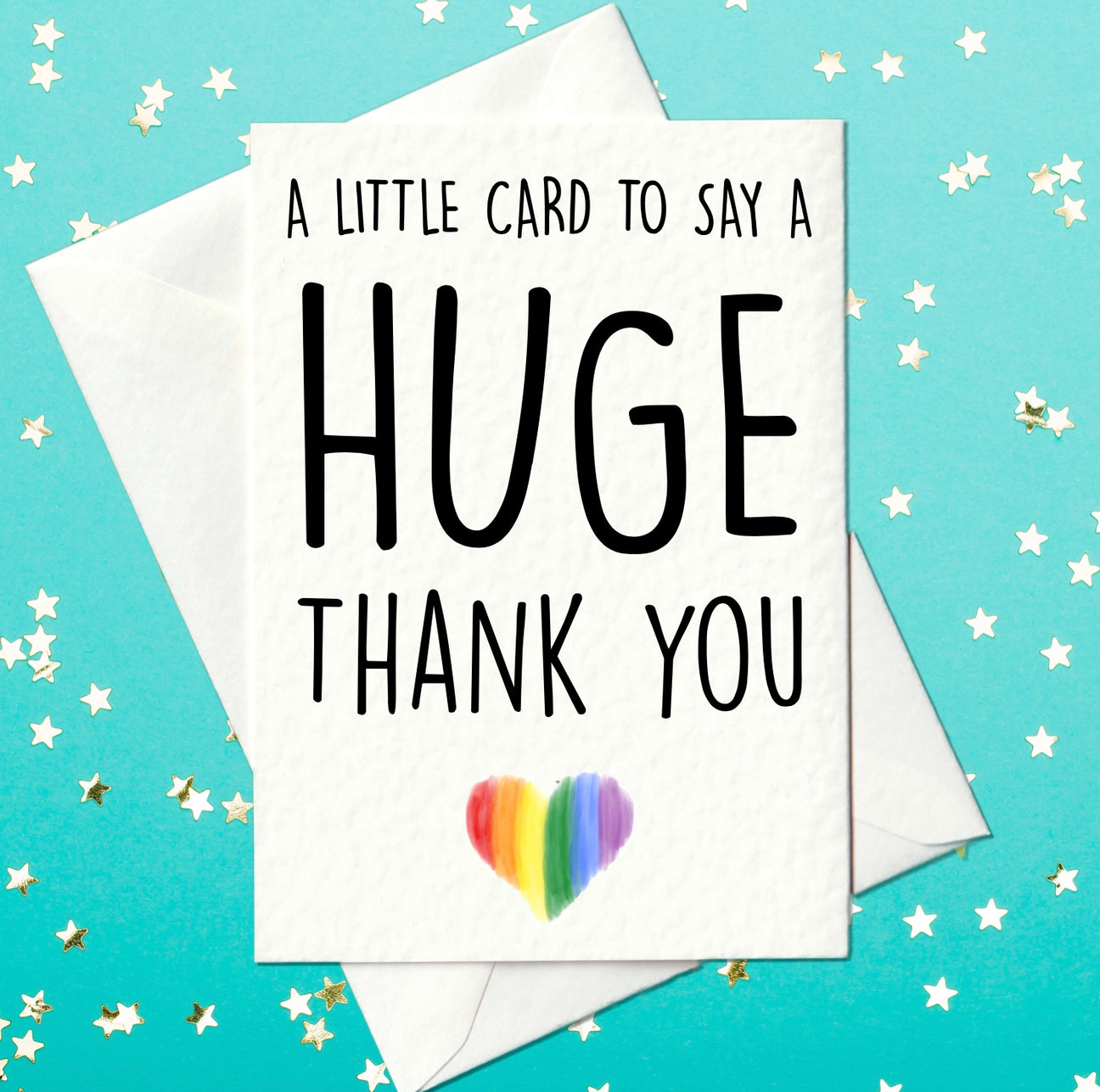 Thank You Card – "A Little Card to Say a HUGE Thank You" – Rainbow ...