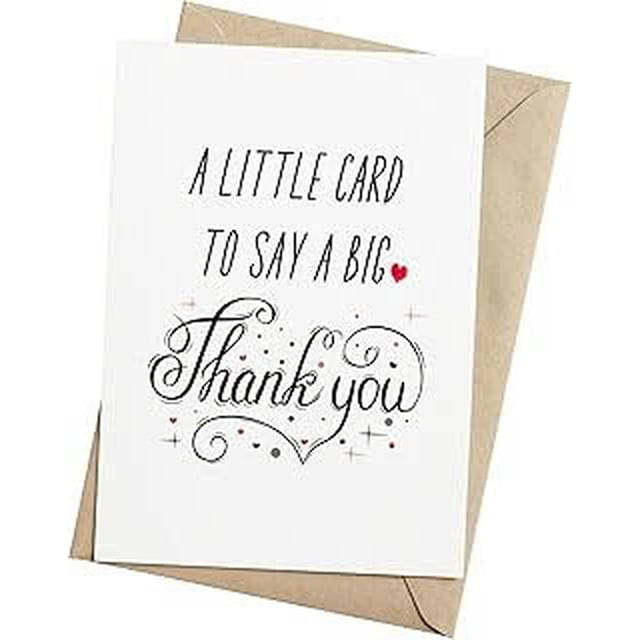 Thank You Card – "A Little Card to Say a Big Thank You" with Envelope ...