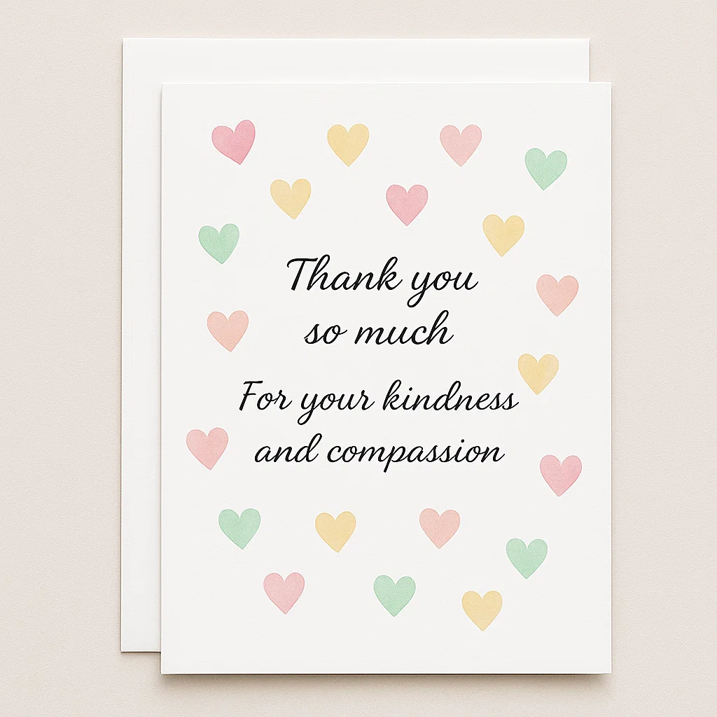 Thank You Card with Colorful Hearts – "Thank You So Much for Your ...